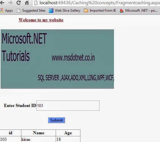 How to Implement Caching concepts in asp.net website | MY.NET Tutorials How to Implement Caching concepts in asp.net website | MY.NET Tutorials