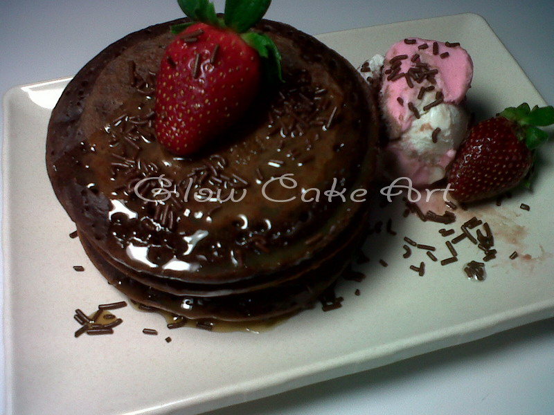 Mommy Cake and Cookies ( GLOW CAKE ART ): Pancake Coklat