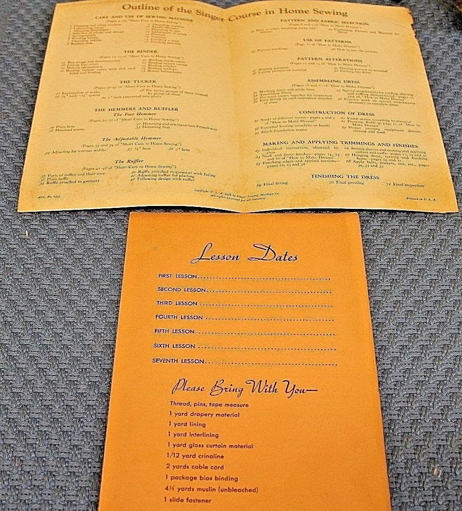 SINGER SEWING LESSONS