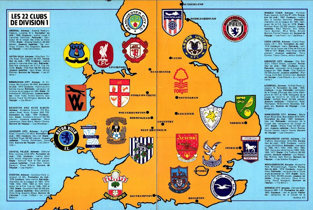 Football Yesterday & Today: English First Division 1980–1981 (map ...