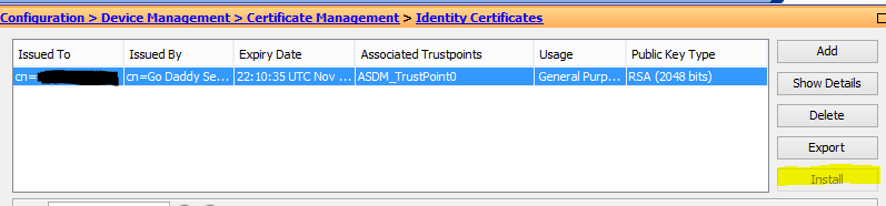Adam1115's Blog: How to install a Go Daddy Certificate on a Cisco ASA ...
