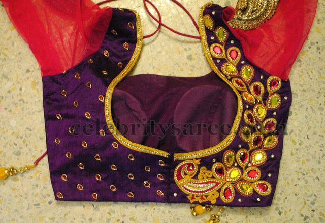 Velvet Blouses with Kundan Work - Saree Blouse Patterns
