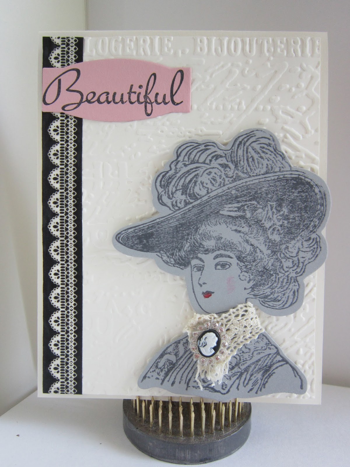 Krafting with Karen: Vintage Beautiful Lady Card