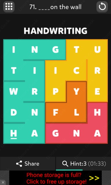 Words Block! - Level 71 (on the wall) ~ Doors Geek