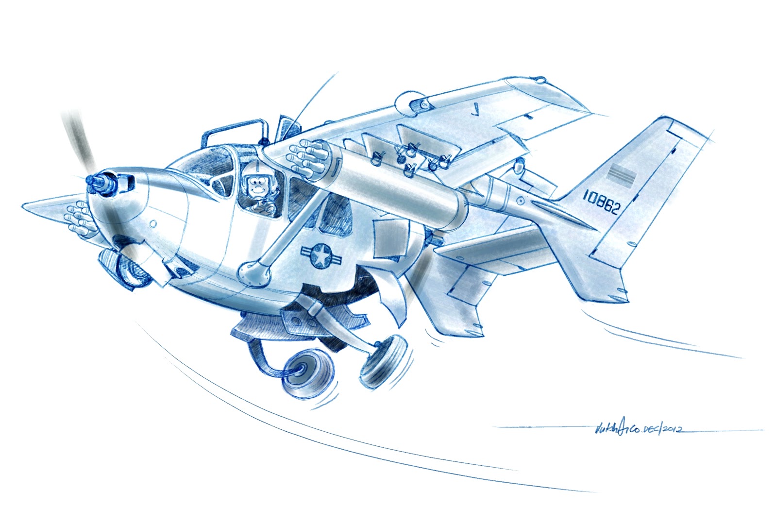 VNAF: VNAF O-2A FAC cartoon WIP.