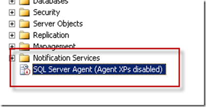 SqlAst: Agente XP's deshabilitado