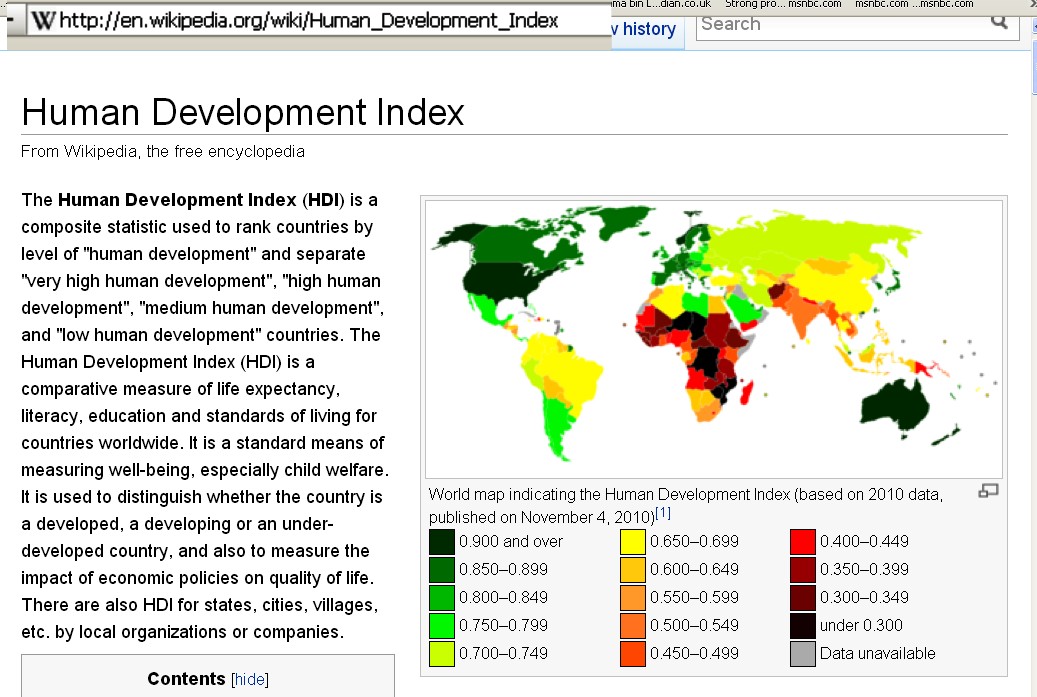 'COM' ILS DISENT: Human Development Index. Libya: first in Africa. IDH ...
