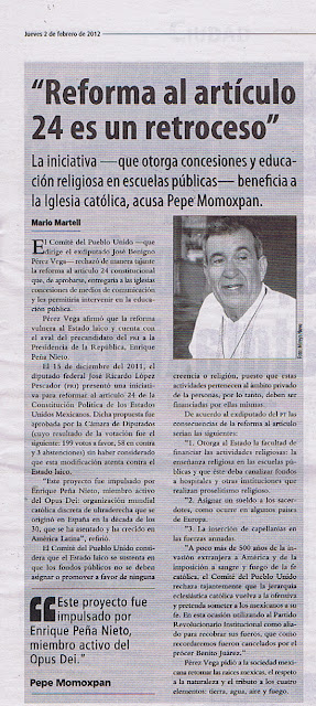 Pepe Momoxpan: EL CPU SE SUMA AL RECHAZO DE LA REFORMA AL ARTÍCULO 24 ...