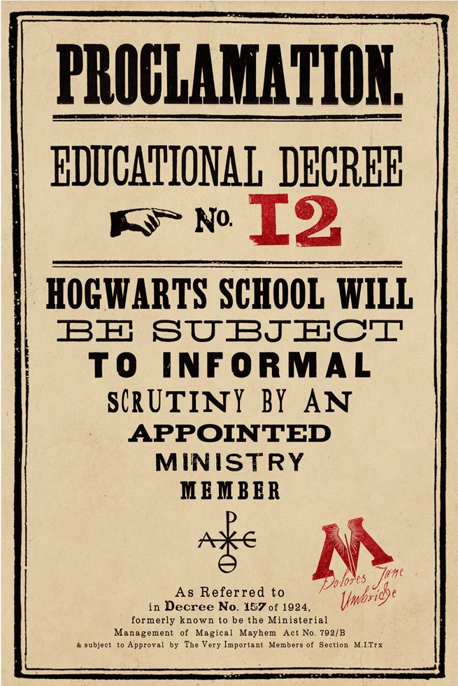 Harry Potter World: DECRETOS DE UMBRIDGE