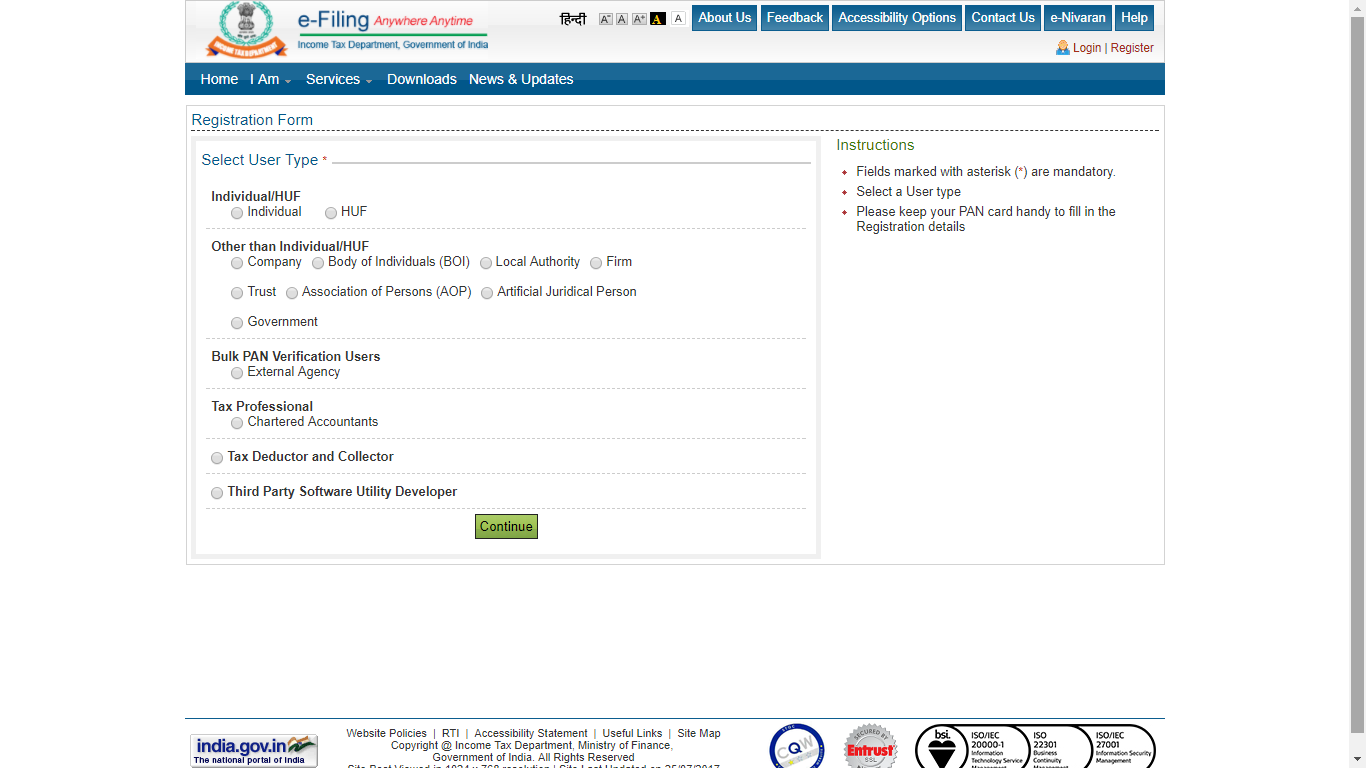 How to E-file ITR 1 online