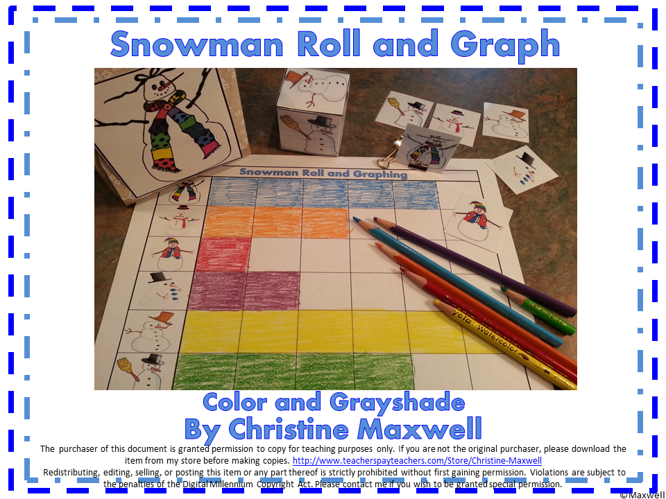 Hand to Heart : Winter Snowman Roll and Graph Using Cube Kleenex Box or ...