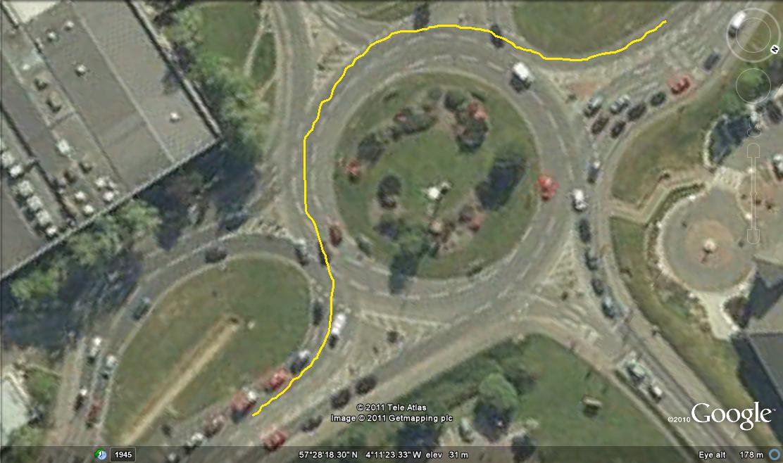 Martin's driving: You are currently approaching Inshes Roundabout. Don ...