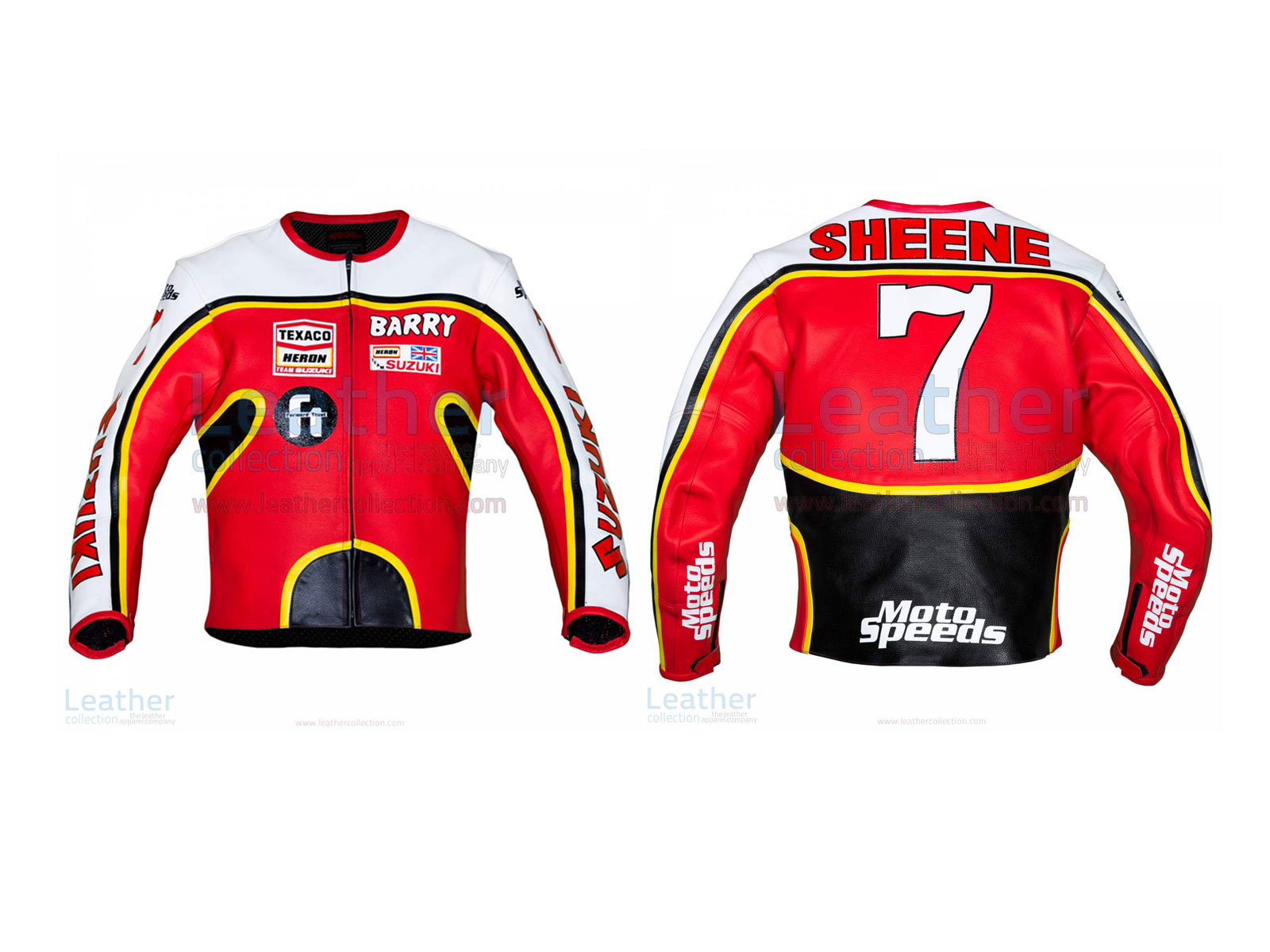 Barry Sheene Suzuki GP 1976 Leather Jacket - Racing Duke