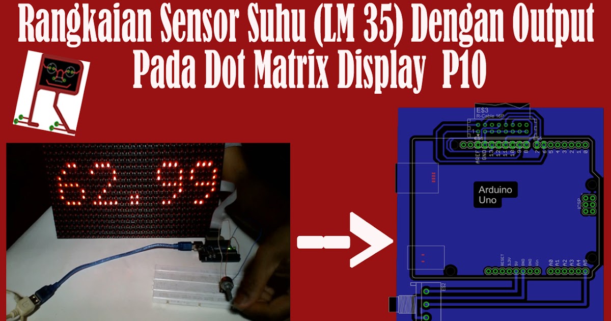Eagle PCB - Rangkaian Sensor Suhu (LM 35) Dengan Output Pada Dot Matrix ...