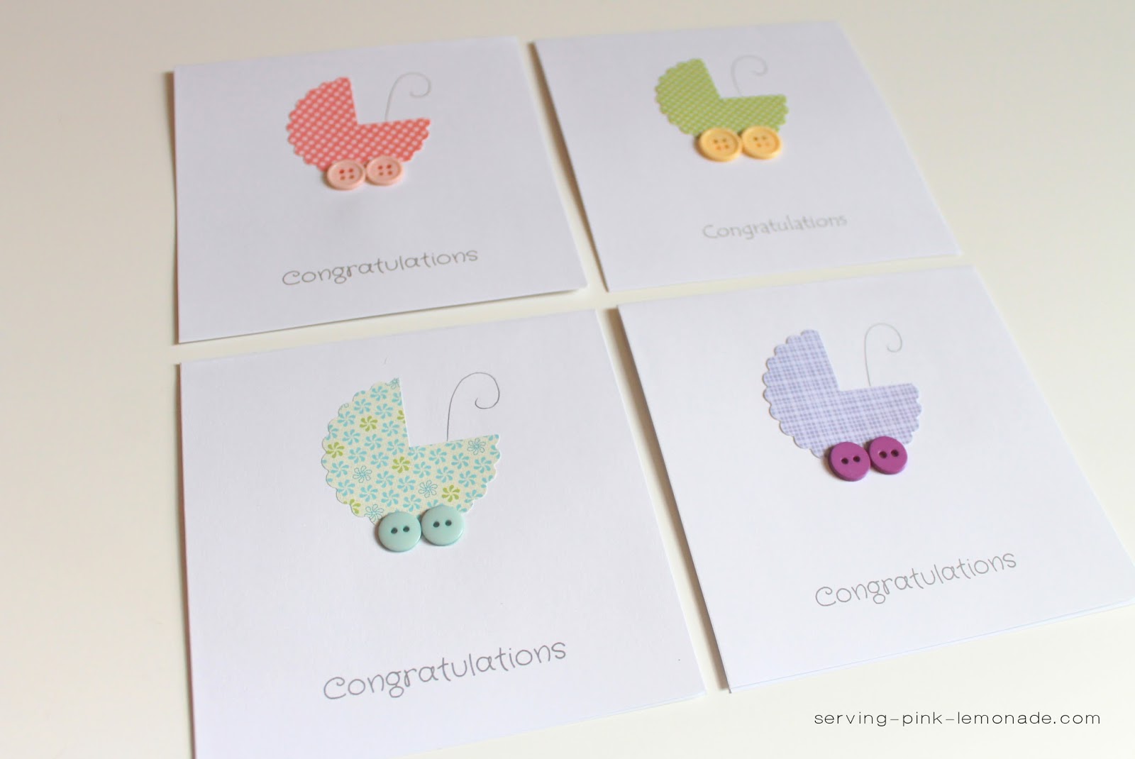 Serving Pink Lemonade: Simple Baby Shower Cards