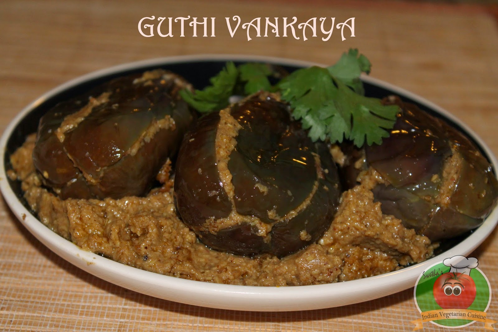 Swetha's Indian Vegetarian Cuisine: GUTHI VANKAYA / STUFFED EGGPLANT CURRY