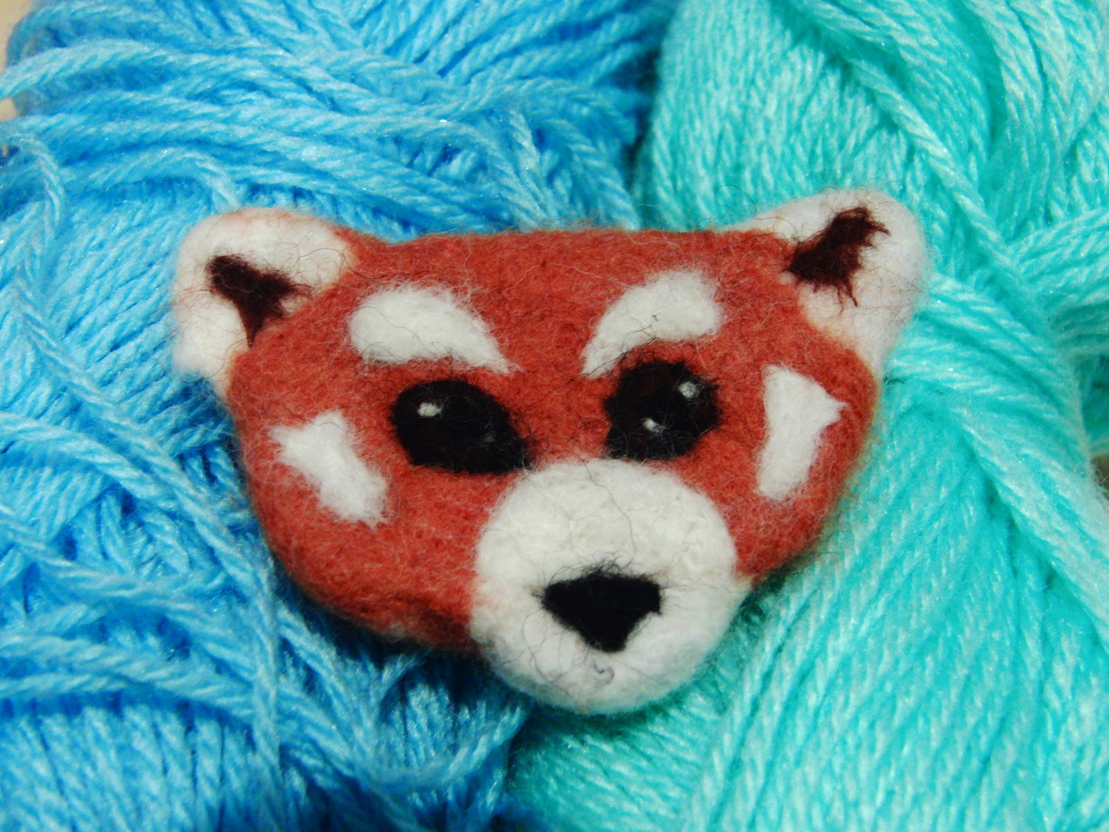 Feltasaurus: Red Panda Brooch