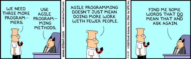 Dilbert on Agile Programing
