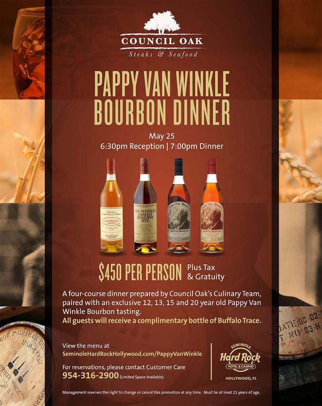 The Chowfather: Pappy Van Winkle Dinner at Council Oak (Hard Rock) 5.25.17 The Chowfather: Pappy Van Winkle Dinner at Council Oak (Hard Rock) 5.25.17