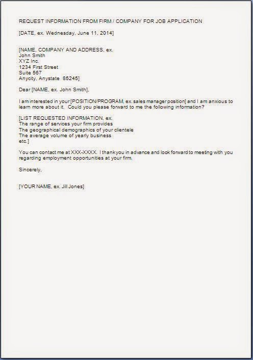 Sample Information Request Letter Format