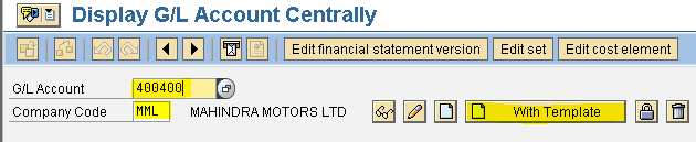 SAP - FICO MODULE LEARNING: Creation of G/L Accounts