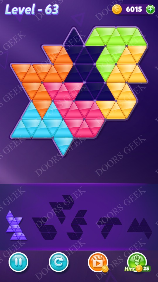 Block! Triangle Puzzle Intermediate Level 63 Solution ~ Doors Geek