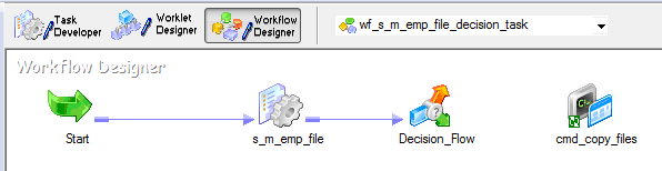 Now, create a link between tasks Start ands_m_emp_file by using link ...