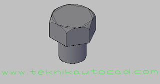 Cara menggambar baut di AutoCad ~ Tutorial AutoCad 3D