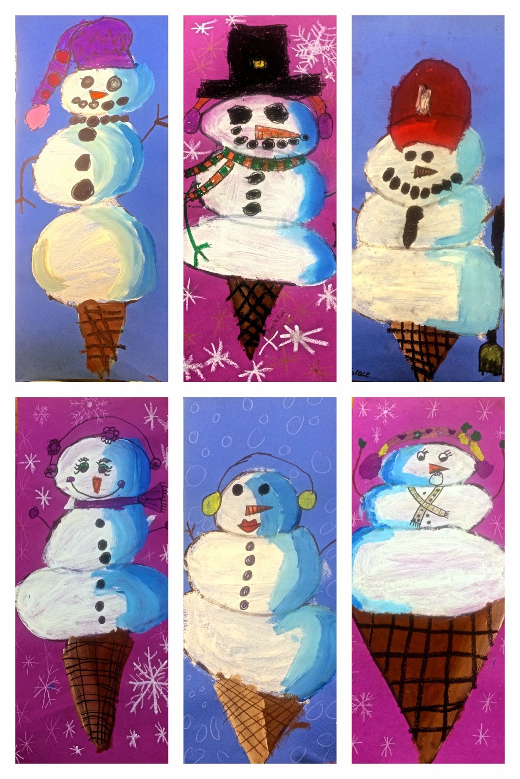 Art Eat Tie Dye Repeat 2nd Grade Snowman Scoops art-eat-tie-dye-repeat-2nd-grade-snowman-scoops