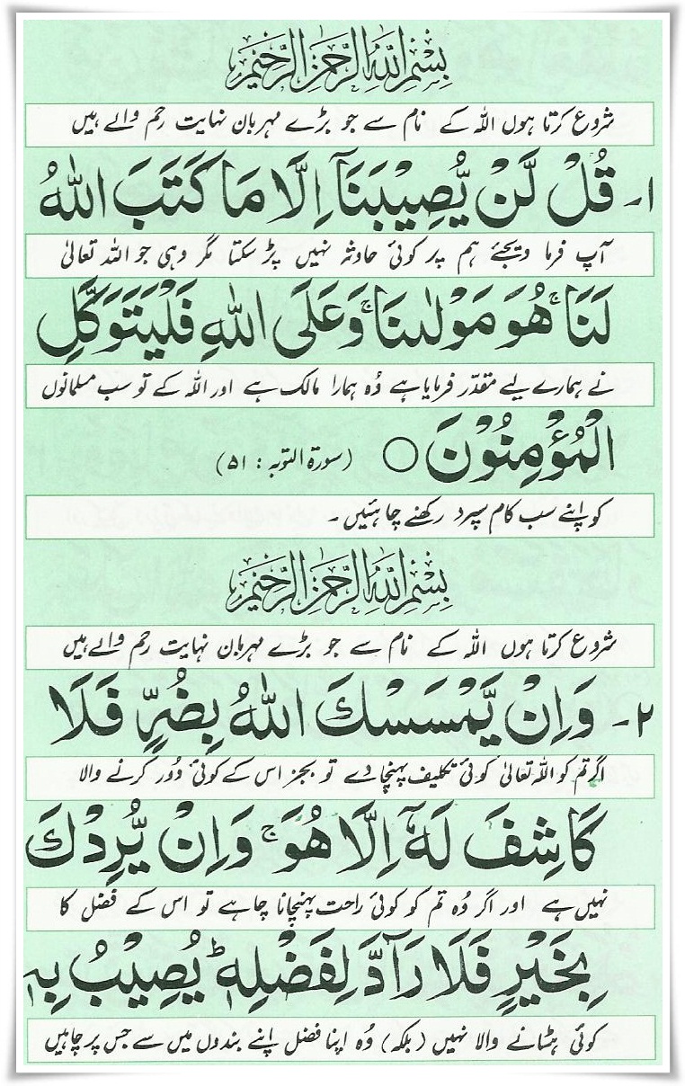 Masnoon Islamic Duas: Ayat-e-Shifa