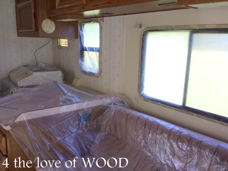 4 the love of wood: HOW I PAINTED OUR MOTOR HOME - painting wallpaper