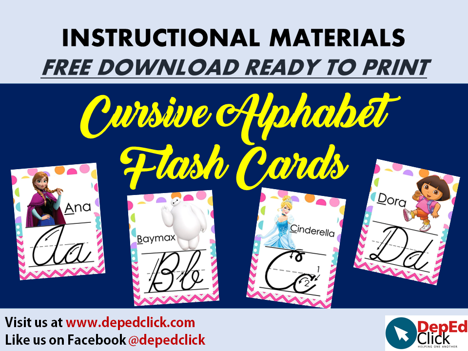 CURSIVE ALPHABET FLASH CARDS IM's (READY TO PRINT) - DepedClick