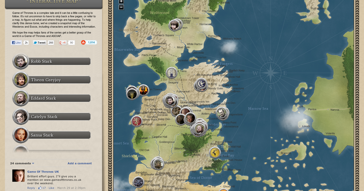 Game Of Thrones: Game Of Thrones Map