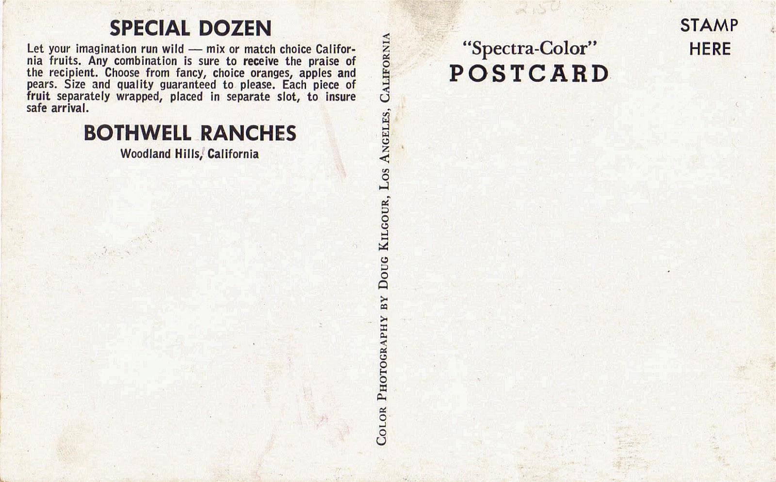 Bothwell Ranch Gift Packages in Woodland Hills Postcards | San Fernando ...