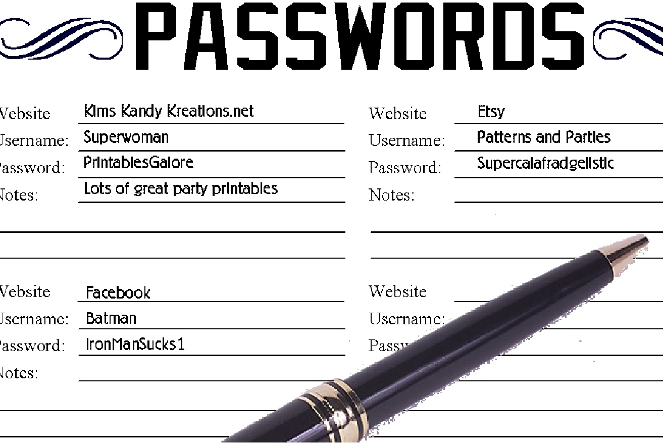 DIY Party Mom: Password Saver Planner Printable