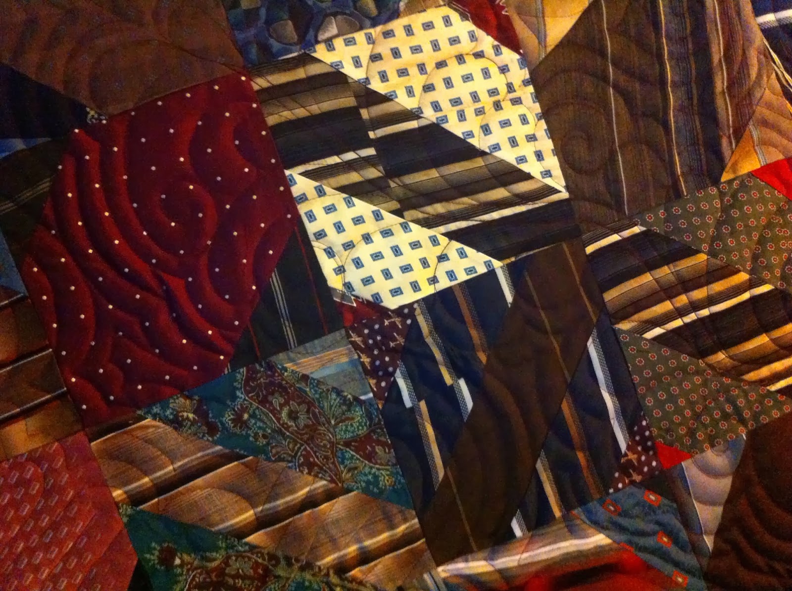 Katie's Quilts and Crafts: Quilt made of Silk Neck Ties