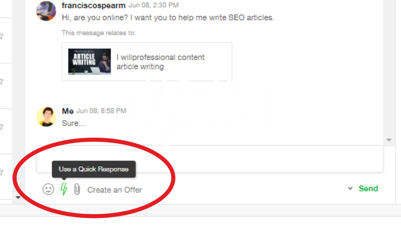 Fitur Quick Response Message di Fiverr ~ Fiverr Addict