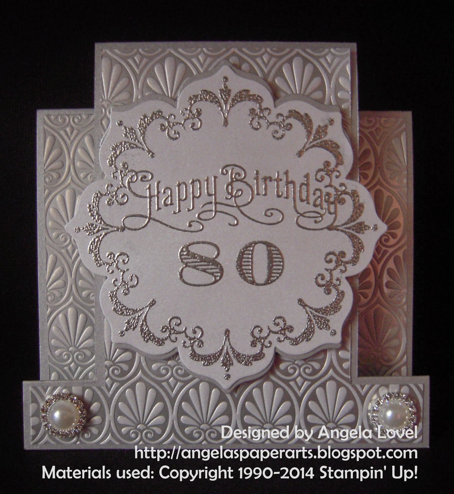 Angela's PaperArts: 80th Birthday Step Card & Tutorial