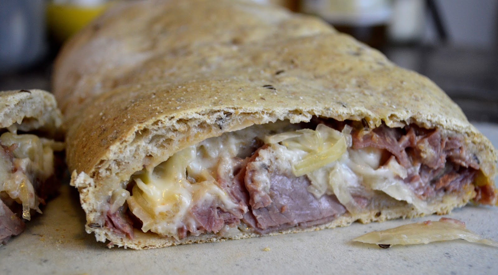 The Messy Apron: Rolled Up Reuben Loaf