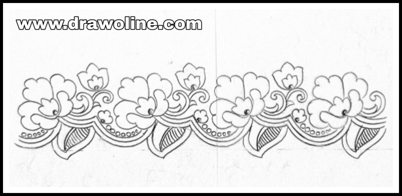 Modern Saree Border Design Drawing - Design Talk