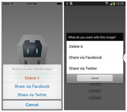 Programming Steps: 201 IonicV1 Creator Ionic Native Action Sheet
