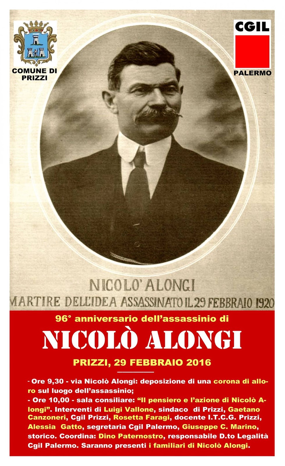 Città Nuove Corleone: Lunedì a Prizzi la Cgil e il Comune ricordano ...