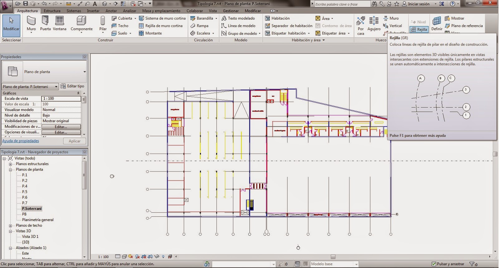 REVIT_2014: REALIZAMOS LOS EJES GUIA DEL PROYECTO