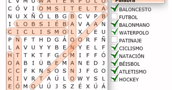 Sopa De Letras Deportes