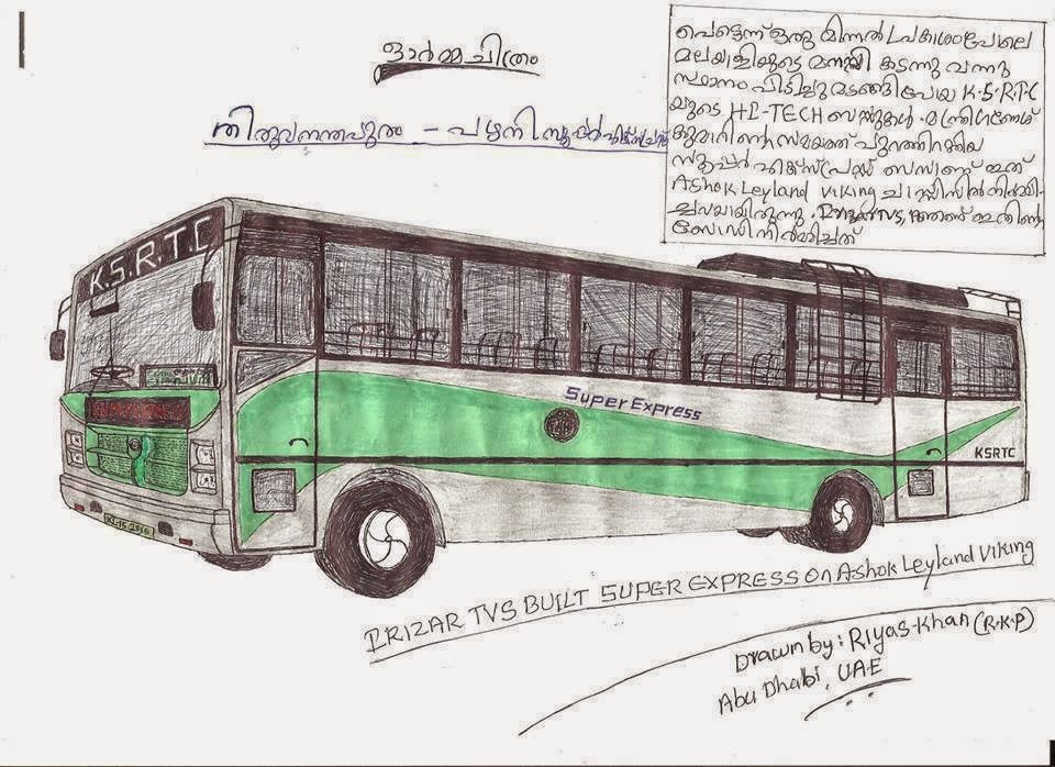 Bus Drawings and Models by Riyas Khan - Aanavandi Travel Blog