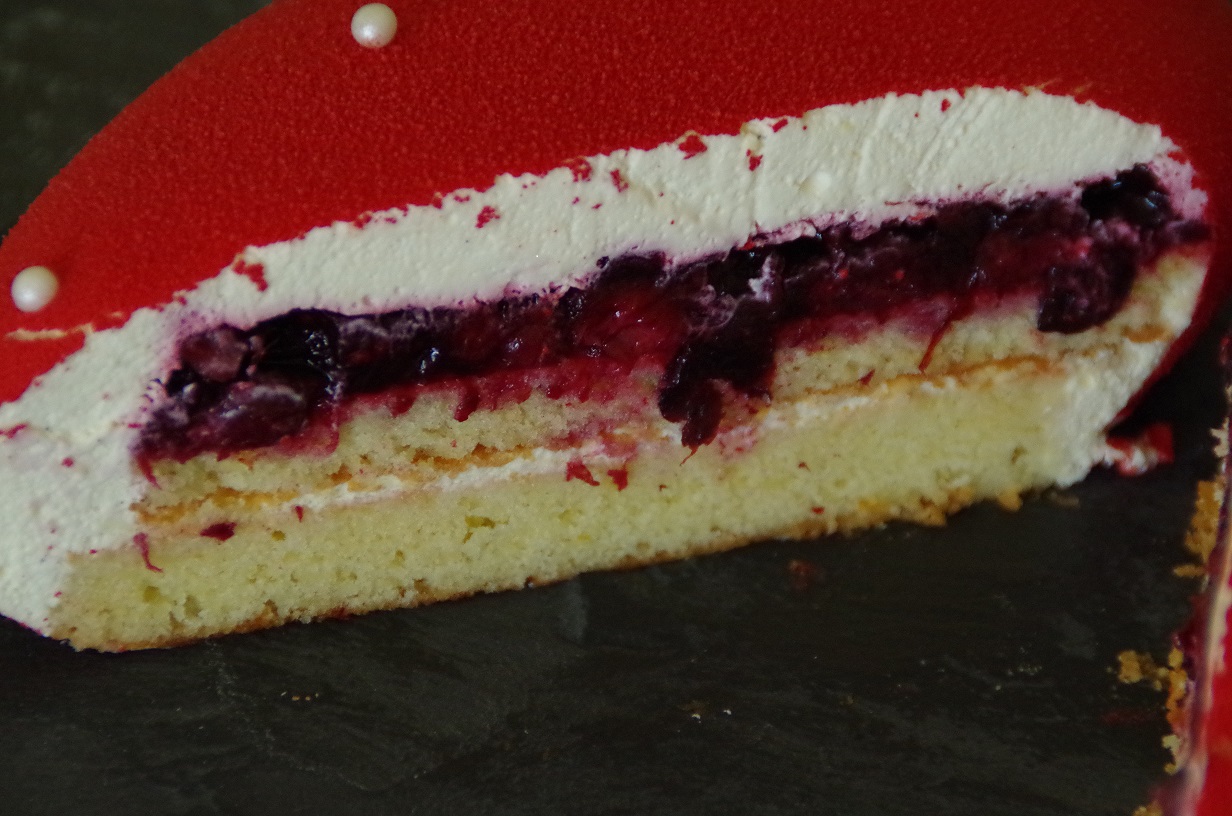 Entremets vanille fruits rouges