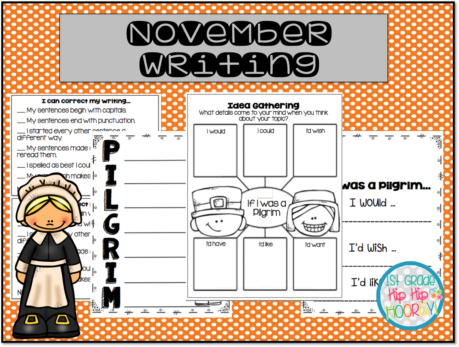 1st Grade Hip Hip Hooray!: November Writing with Page Toppers!