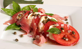 Garden to the Table: Tomato, Mozzarella and Prosciutto Salad