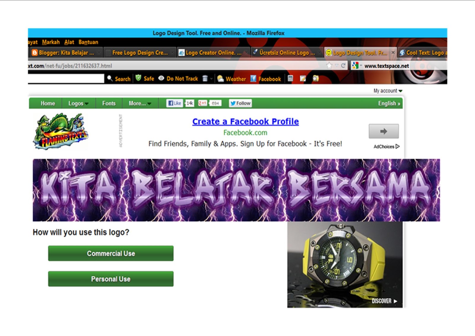 Kita Belajar Bersama: Cara Membuat Header Atau Logo Keren Di Blog