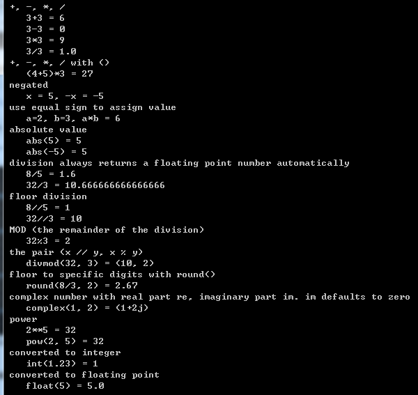 potatoes and carrots no bones: Python Basic Math Operators and Functions
